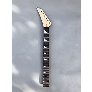Maple Guitar Neck 24Fret 25.5inch Rosewood Fretboard Shark Fin Inlay Bolt One Heel Reversed head