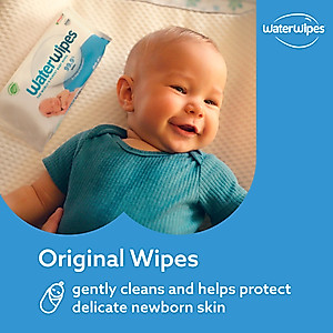 WaterWipes Bundle, Original 540 Count (9 packs) & Textured Clean Wipes 240 Count (4 packs), Plastic-Free, 99.9% Water Based Wipes, Unscented, Hypoallergenic for Sensitive Skin, Packaging May Vary