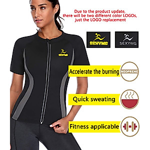 SEXYWG Women Hot Sweat Weight Loss Sauna Shirt Neoprene Top Workout Body Shaper Slimming Training Suit