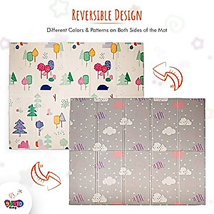 90210 Baby Play Mat - 70 x 78 x 0.3 Extra Large Baby Play Mats for Babies and Toddlers, Reversible Crawling Mat, Water-Proof, Foldable, with Thick Foam, Safe for Kids and Babies
