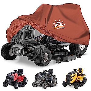 Zettum Riding Lawn Mower Cover - Lawn Tractor Cover Waterproof & Heavy Duty, 600D Outdoor Mower Cover Universal fit with Storage Bag for John Deere, EGO, Toro, Craftsman, Husqvarna, Honda and More