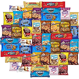 Cookies Individually Wrapped Variety Pack - Cookies Bulk Assortment Care Package Sampler (45 Count)