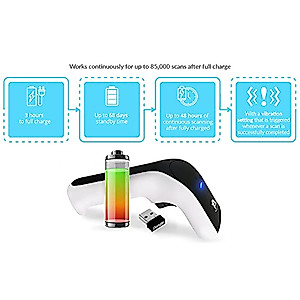 ScanAvenger Wireless Portable 1D&2D Bluetooth Barcode Scanner: Hand Scanner 3-in-1, Cordless, Rechargeable Scan Gun for Inventory - USB Bar Code/QR Reader (1D&2D with No Next Gen Stand)…
