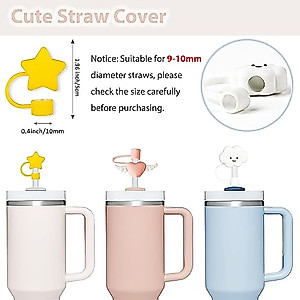 Stanley Cup Accessories Set Includs 1 Pcs Water Bottle Pouch, 6 Pcs Silicone Spill Proof Stopper, 2 Pcs Straw Cover Cap(9-10mm Straw), 1 Pcs Silicone Boot for Stanley Cup 40oz & 30oz Tumbler (Pink)