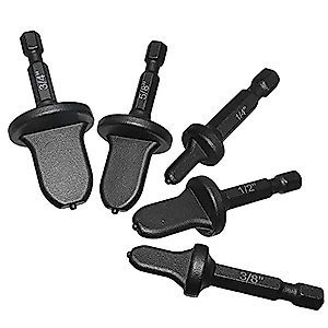 Mesee Swaging Tool Drill Bit Set, 5 Pieces 1/4'' Hex Shank Copper Pipe Flaring Drill Bits Tube Expander Steel Swage Bits Air Conditioner Tubing Expand Repairing Set - 1/4'', 3/8'', 1/2'', 5/8'', 3/4''