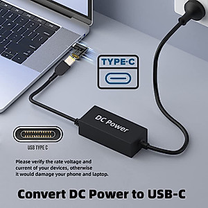 CY Adapter DC 20V 11.0 * 4.5mm Rectangle Input to USB-C Type-C Output 90 Degree Right Angled Power Plug Charge Adapter