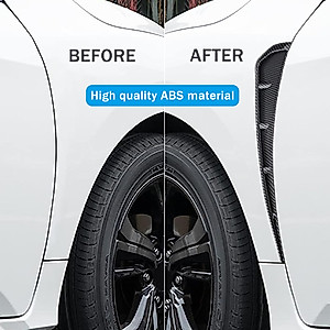 zvsay 2 PCS Car Fender Plate Vents Decoration Stickers, Intake Grille Spoiler External Accessories, Car Body Anti-Collision Stickers, Universal for Most Cars Protectors (Carbon Fiber Black)