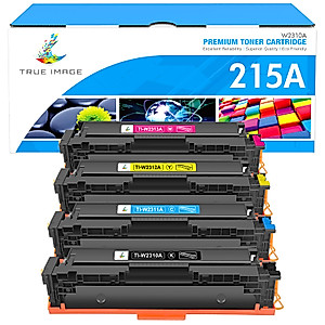 TRUE IMAGE Compatible Toner Cartridge Replacement for HP 215A W2310A for HP Color Pro M182nw M183fw M155 W2311A W2312A W2313A Printer Toner (Black Cyan Yellow Magenta, 4-Pack)