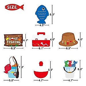 30CT Gone Fishing Party Hanging Swirl Decorations Kit Little Fisherman The Big One Birthday Baby Shower Photo Props Summer Reel Fun Ideas Ceiling Door Foil Whirls Streamers Supplies