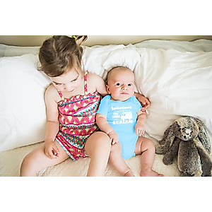 AW Fashions Sometimes I Pretend I'm A Fire Truck And I Scream Baby Bodysuit Funny Adorable Infant Romper (6 Months, Light Blue)