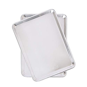 Nordic Ware Natural Aluminum Commercial Baker's Half Sheet, 2-Pack, Silver and Nordic Ware Naturals Big Sheet, Silver