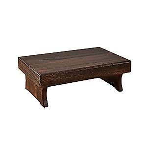 SINOBEST Wood Step Stool, Portable Rectangle Bed Stool, Small Step Ladder for Kitchen & Bathroom, Foot Rest Stool Under Desk, Large Surface, Strong and Durable for Kids, Adults and Elders