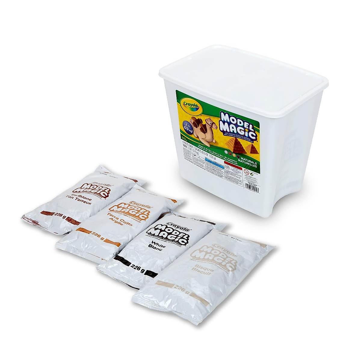 Crayola Model Magic Naturals, 4 Packs (8oz ea), Bulk Modeling Clay Alternative, Craft Supplies for Classrooms, 2 lb. Bucket