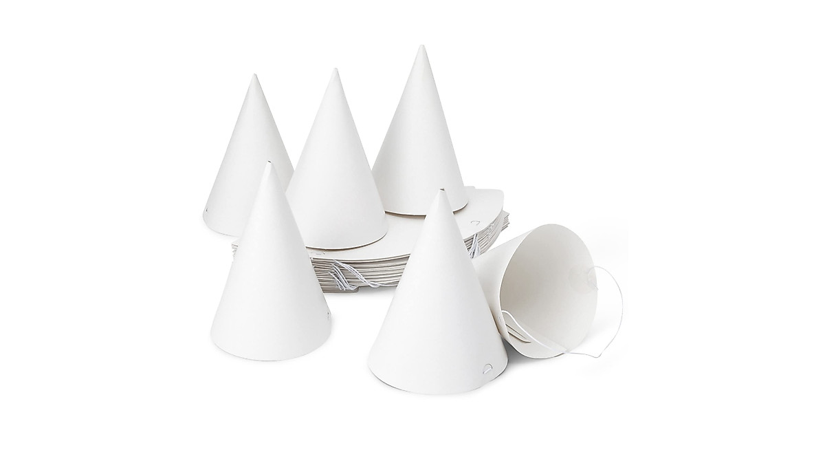 Bright Creations White Party Hats - 50 Pack for Crafts