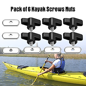 Lixada 6 Sets Kayak Screws Nuts Hardware for Rail Canoe Kayak Track Mounting System Fishing Boat Accessories