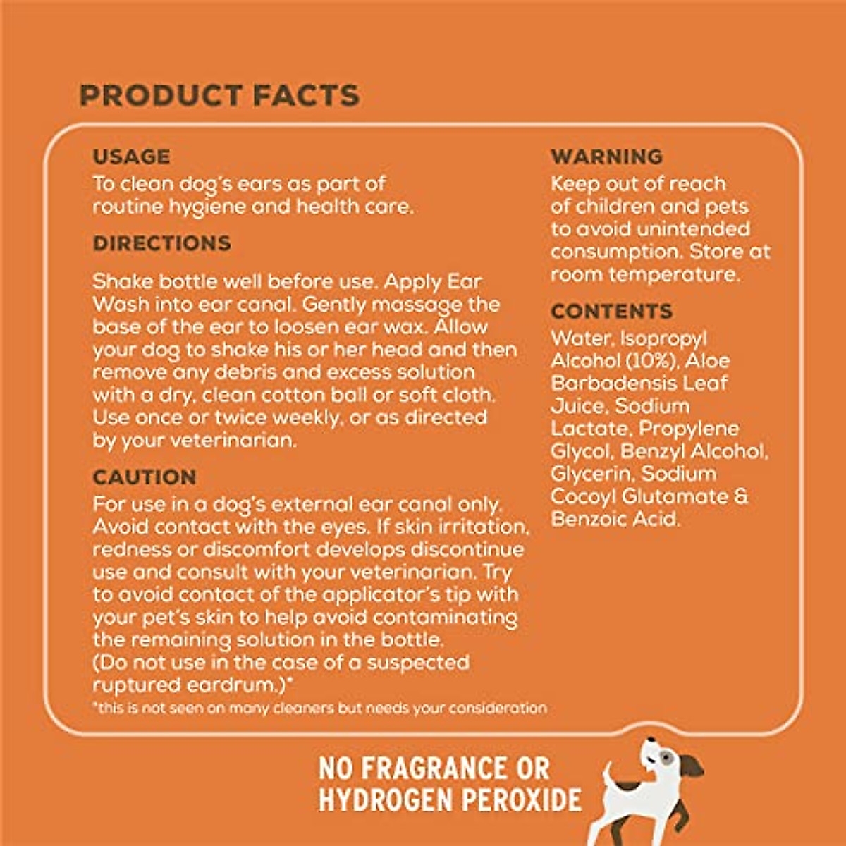 Project Watson Ear Wash for Dogs, Gentle pH Balanced Formula to Help Support Ear Health & Hygiene, Contains Aloe Leaf Juice, Glycerin & Propylene Glycol, Hydrogen Peroxide & Fragrance Free, 4 Fl Oz