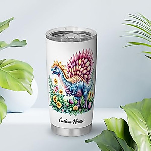 Kentrosaurus Gifts, Personalized Tumbler with Kentrosaurus Dinosaur Animal’s Name – Custom Cup for DinoSaur Lovers, Gift for Women, Men, Gift for Birthdays & Christmas, 20oz Steel Coffee Cup Bpiiwr