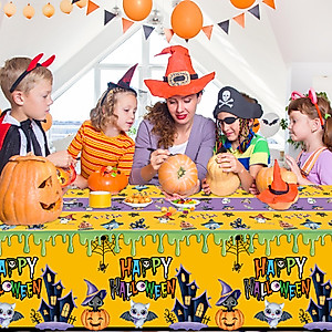 ceiba tree Halloween Tablecloth Plastic Disposable Table Cover Table Cloth 3 Packs Rectangle 54X108 Inch Halloween Party Supplies Table Decorations Decor Trick or Treat