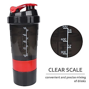 Protein Shaker Bottle for Protein Mixes, 17 OZ, Leak Proof Easy Clean Up BPA Free, Tasteless, Safe Material No Blending Ball or Whisk Needed Blender Shaker Bottle Gym shaker bottle (Black), Blue