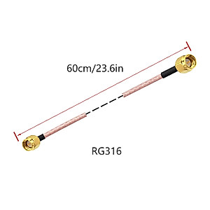 POBADY SMA Antenna Extension Cable SMA Male to SMA Male Pigtail Cable WLAN Antenna Cable RG316 23.6"/60CM for WiFi Wireless Network 2G 3G 5G Antenna Router GSM Bluetooth WLAN LAN
