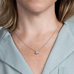 Charles & Colvard 14K White Gold Moissanite Bezel Set Solitaire Pendant 1.00ct DEW