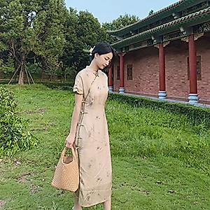 JINMANXUE 2 Pcs Handmade Woven Handbags For Women Shoulder Bag Female Fashion Beach Crossbody Purses Ladies Bucket Bag (Milk tea)