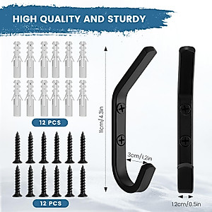 Coat Rack Hooks Wall Mounted,5 Packs Large Wall Hooks, Bath Towel Rope Hooks for Kitchen, Door, Cabinet, Bathroom, Foyers, Hallways.Heavy Duty Hanger for Purse, Rack for Closet and Door Wall Mounted