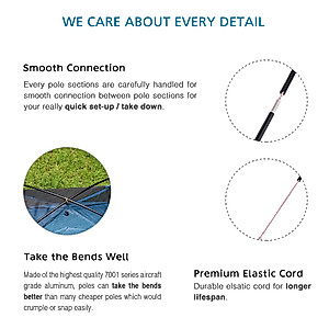 Tent Poles Replacement 3/8” 9.5mm, Fits both Female and Male Tent, Lightweight Tent Pole Repair Kit, 7001 Aluminum Alloy Tent Rod，20ft 2 Poles Pack