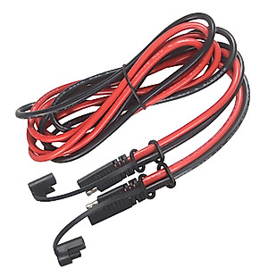 10Gauge SAE Extension Cable 10AWG - 6FT SAE to SAE Cable Battery Charger Extension Cord Heavy Duty 10AWG Quick Disconnect SAE 2Pin Connector Solar Panel Power Connect Plug Harness with Waterproof Cap