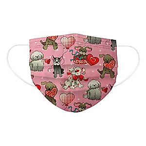 POTTOA Puppy Disposable_Face_Masks_for Adult, Dog Paw Print 3 Ply Protection Cover Women Men Breathable for Working Party Holiday (Dog #009, 50 PC)