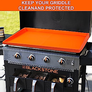 USRCAKW 36 Inch Upgrade Full-Wrap Edge Griddle Mat Cover for Blackstone, Silicone Grill Mat Griddle Protector Blackstone Accessories Reusable and Durable, Protect from Dust, Rust, Insects and Leaves