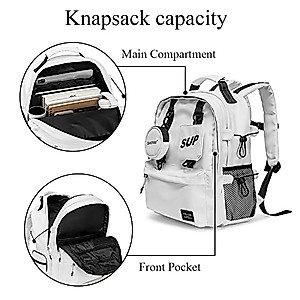 SESOCSEO Large Travel Backpack Women，Carry on15.6 Inch Business Laptop Daypack Backpack，Fashion women's backpack with square and round decorate bags