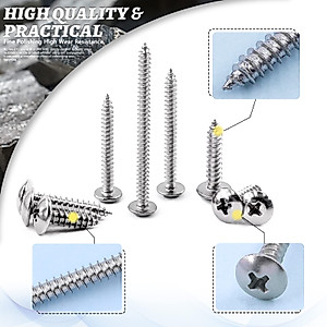 Glarks 250Pcs M3 M4 M5 M6 Metric 304 Stainless Steel Phillips Truss Head Sheet Metal Tek Screws Assortment Kit, 12 Sizes 12-30mm Pan Head Self Tapping Wood Screws Set