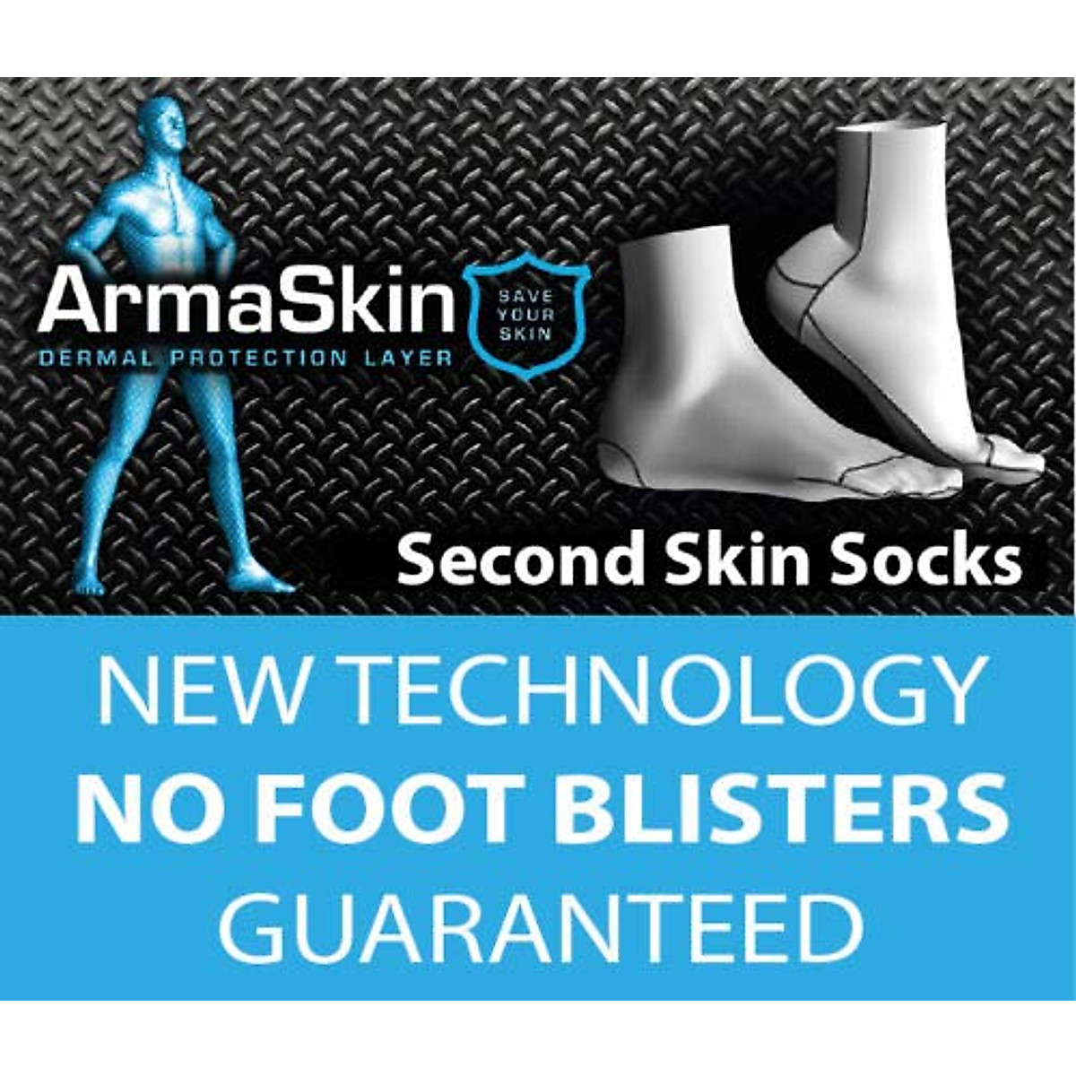 ArmaSkin Extreme Anti-Blister No Show Athletic Running Socks for Men and Women (Medium, Black)
