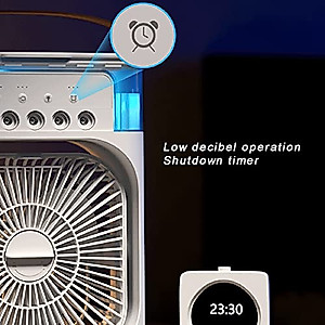 Portable Air Conditioner Fan, Mini Cooler Fan, Plastic Misting Humidifier Fan Rechargeable Desktop Air Cooler