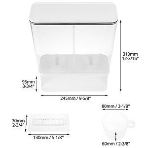 QWORK 105 Oz Wall-Mounted Laundry Beads Detergent Dispenser - Plastic Scent Booster Beads Storage Container for Laundry Room, Kitchen, and Bath - Rice Dispenser, Solid Grain Organizer