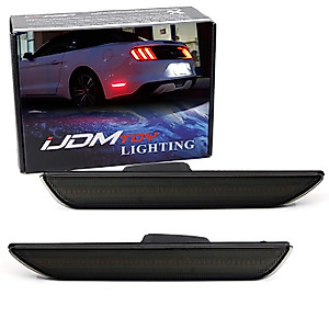 iJDMTOY Smoked Lens Red Full LED Rear Side Marker Light Kit Compatible with Ford 2015-up Mustang, Powered by 48-SMD LED, Replace OEM Back Sidemarker Lamps