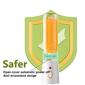 15 Oz Portable Blender Optional Double Cup(Big+Small),USB Rechargeable with 10-Blades, Blender for Shakes and Smoothies, Complementary Food,Crush Ice,Stainless Steel Blades,For Outdoor and Travel