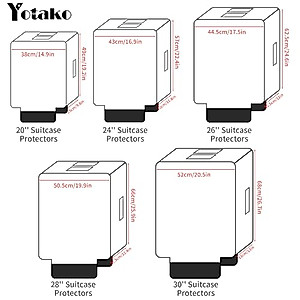 Yotako Clear PVC Suitcase Cover Protectors 20 Inch Luggage Cover for Wheeled Suitcase 20''