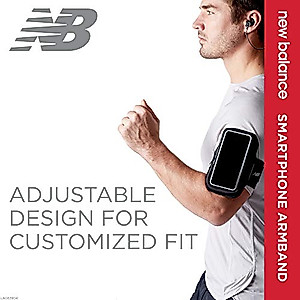 New Balance Running Phone Holder Armband Sleeve - Cell Phone Jogging Case Arm Strap | Water Resistant Athletic Workout Gym Exercise Fitness Accessories for Apple iPhone, Android for Samsung Galaxy