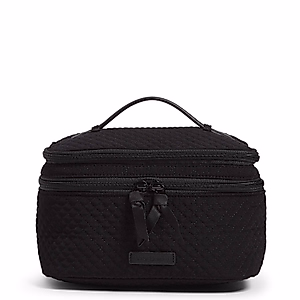 Vera Bradley Women's Microfiber Brush Up Cosmetic Makeup Organizer Case, Black, One Size