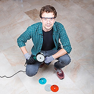 Diamond Polishing Pads 4 inch Wet/Dry Set of 11+1 Backer Pad for Granite Concrete Marble Polishing Plus eBook - Polishing Process Best Practices by POLISHSURF