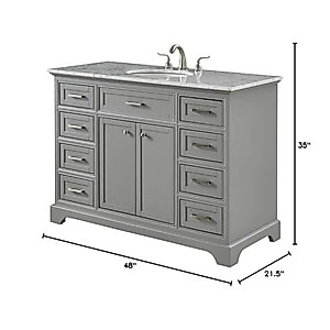 Elegant Kitchen and Bath 48 inch Single Bathroom Vanity Cabinet Set - Light Grey