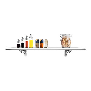 GALAXYWAY 48" L x 12" W Folding Concession Shelf, Wall Mount Folding Shelf Stainless Steel Folding Concession Shelf Drop Down Serving Window Concession Food Serving Shelf for Food Truck Food Trailer