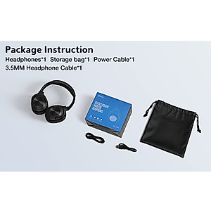 Active Noise Cancelling Headphones,Wireless Bluetooth Headphones Built-in Mic 40 Hours Playtime Wireless Noise Cancelling Headphone 3D Low Bass Tone Fast Charge for Cellphone/Work/Gym/TravelComputers