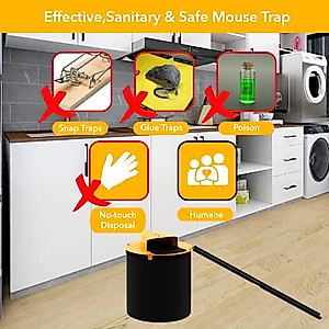 You Will RID of Pesky Rodents-Improved Flip N Slide Lid Bucket Mouse Trap-High Catch Rate-DUROWARES-Humane or Lethal-Indoor-Outdoor-Auto Reset-Concealed & Sanitary Mice Rats Control-No Direct Contact