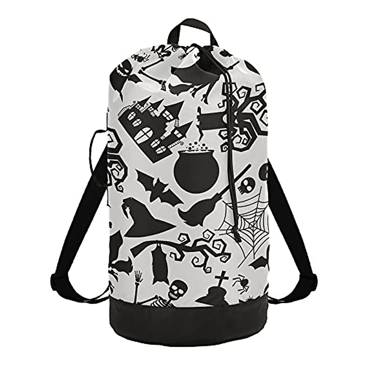 Witch Spider Halloween Laundry Bag Large Heavy Duty Laundry Backpack for College Students Laundry bag with Shoulder Straps Dirty Clothes Organizer for Traveling Waterproof