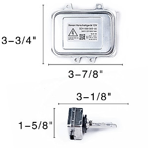 5DV 009 000-00 Xenon HID Headlight Ballast Control Unit W/D1S Bulb & Igniter Module Compatible with Cadillac Escalade BMW E60 Volkswagen Golf Ch ry sler Town & Country, Replaces 12767670 15782392