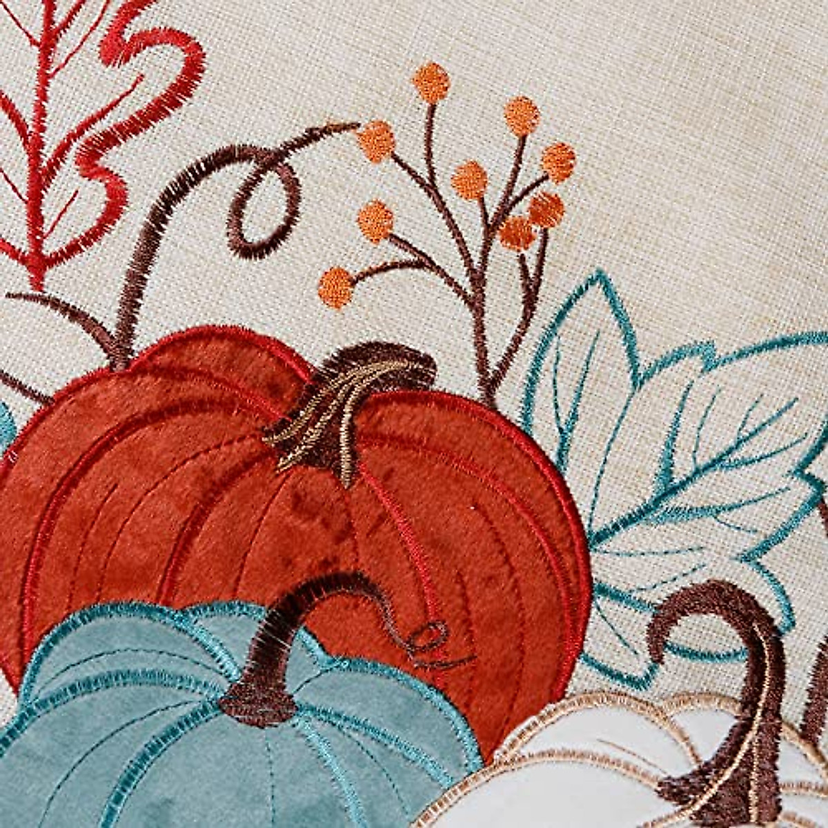 OWENIE Fall Table Runner, Thanksgiving Pumpkins Table Runner 70 Inches Long, Embroidered Harvest Farmhouse Fall Decor for Home, Halloween Table Decorations , 13 x 70 Inches