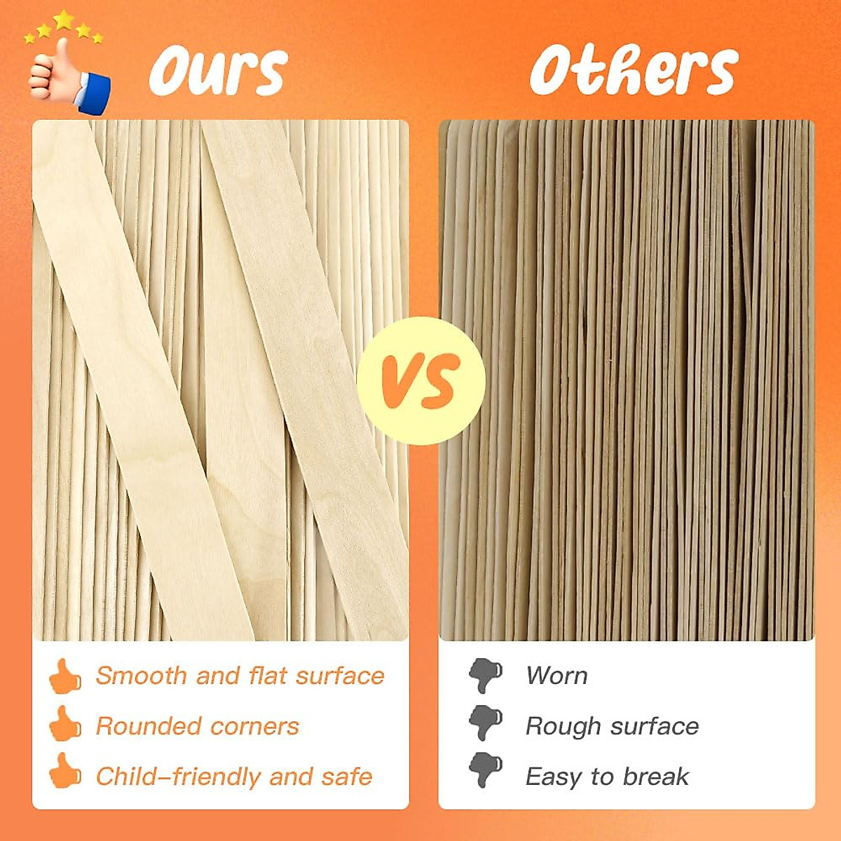 60 Pcs 8” Jumbo Popsicle Sticks for Crafts, Large Tongue Depressors Wood, Craft Sticks, Wax Stick, Stir Sticks, Wooden Sticks for Crafts, Wide Large Popsicle Sticks Bulk, Ice Cream Sticks